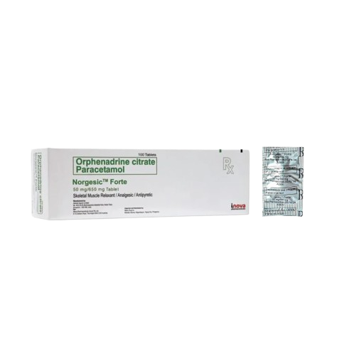 Norgesic Forte (Orphenadrine Citrate + Paracetamol) 50mg/650mg Tablet ...