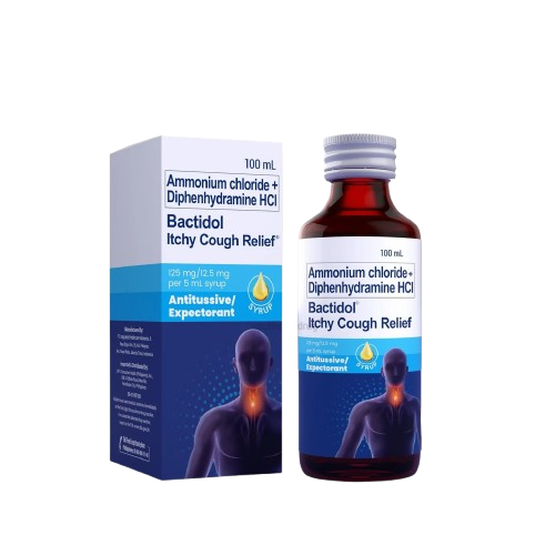 Bactidol Itchy Cough Relief 125mg/12.5mg 100ml Syrup | Shield Drugstore ...
