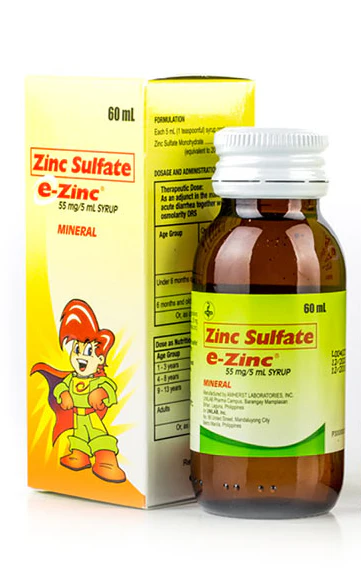 E-Zinc (Zinc sulfate) 55mg/5mL syrup 60ml | Shield Drugstore Online
