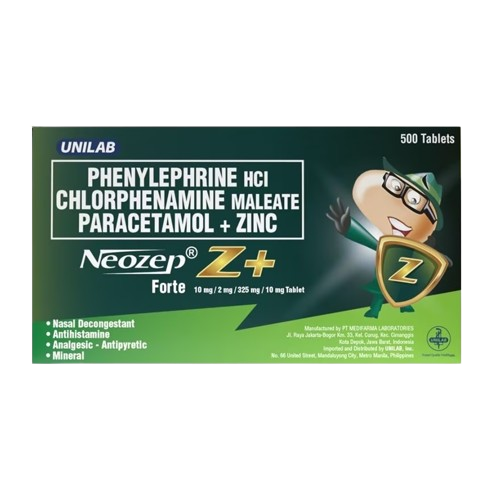 Neozep Z+ Forte (Paracetamol, Phenylephrine Hydrochloride ...